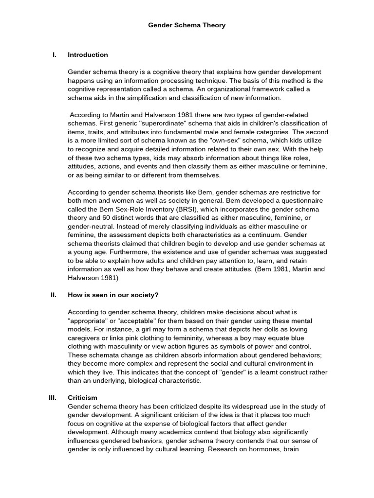 Gender Schema Theory - Paul | PDF | Gender Studies | Gender
