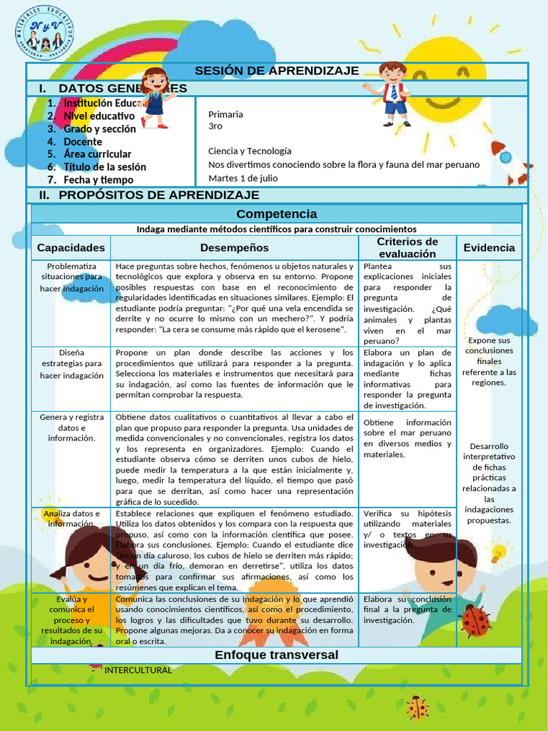3 ° Ses Cyt Nos Divertimos Conociendo Sobre La Flora y Fauna Del Mar ...