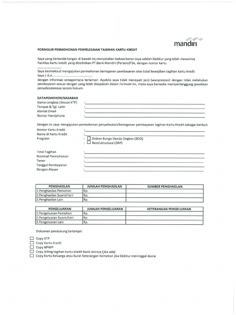Form DRP Pod Debitur 2025 | PDF