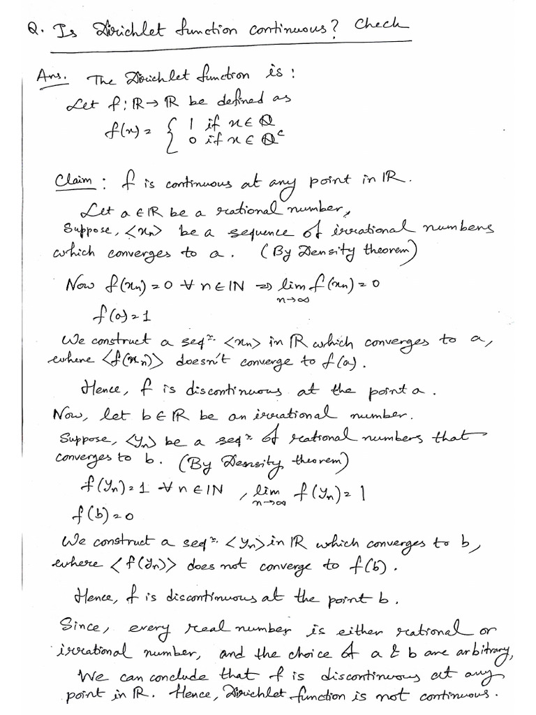 Dirichlet Function STAT011 | PDF