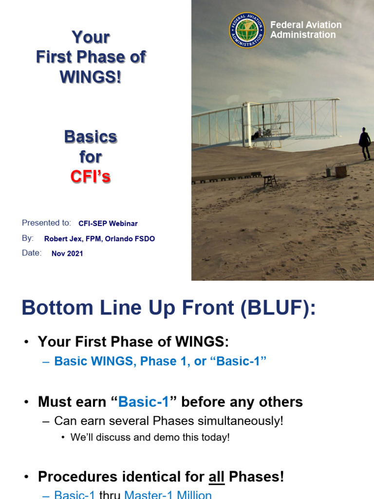WINGS Basics for CFIs: Phase 1 Overview | PDF | Aviation | Professional ...