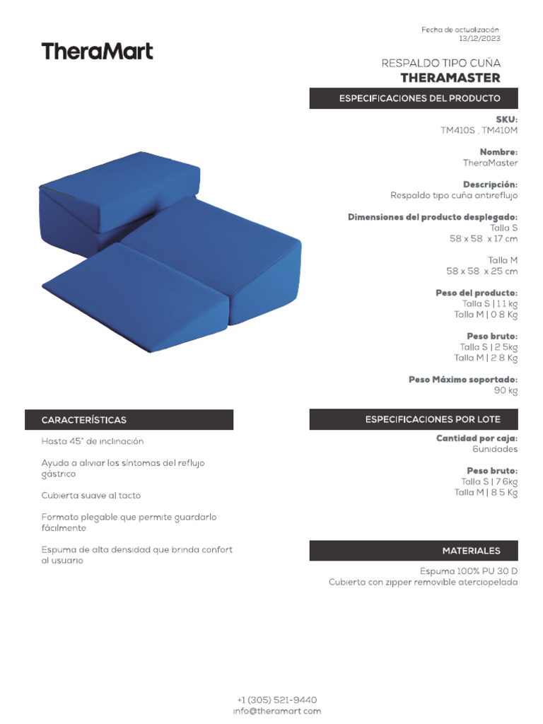 Cojín Tm410 S M - Theramaster - Spa | PDF