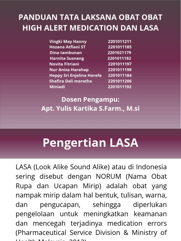 Obat LASA Dan High Alert Hasil Diskusiii | PDF