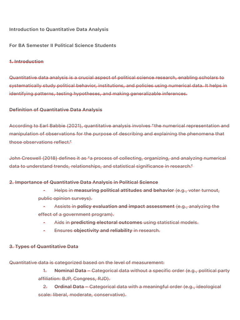 Introduction To Quantitative Data Analysis | PDF | Statistics | Level Of Measurement