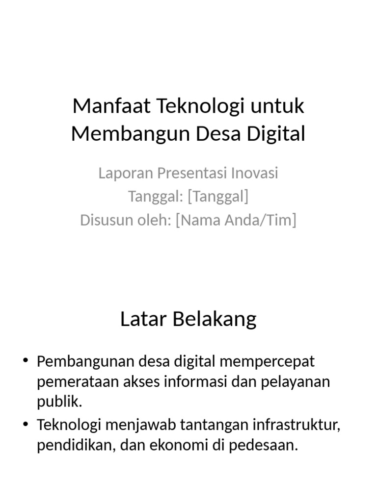 Laporan Presentasi Desa Digital | PDF