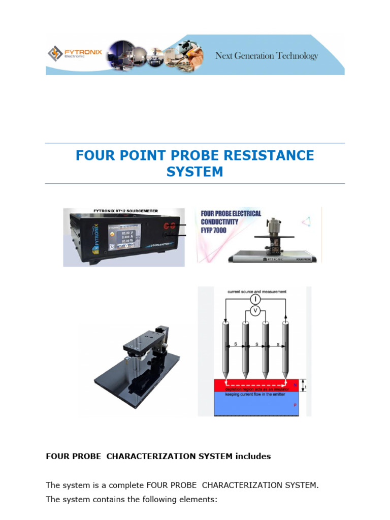 Four Point Probe Resistance System | PDF | Physical Sciences ...