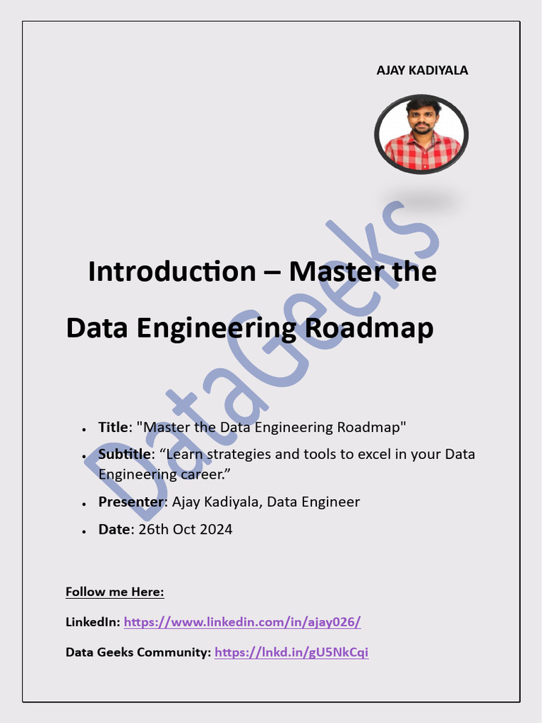 Data Engineering Roadmap Overview | PDF | Apache Spark | Information ...