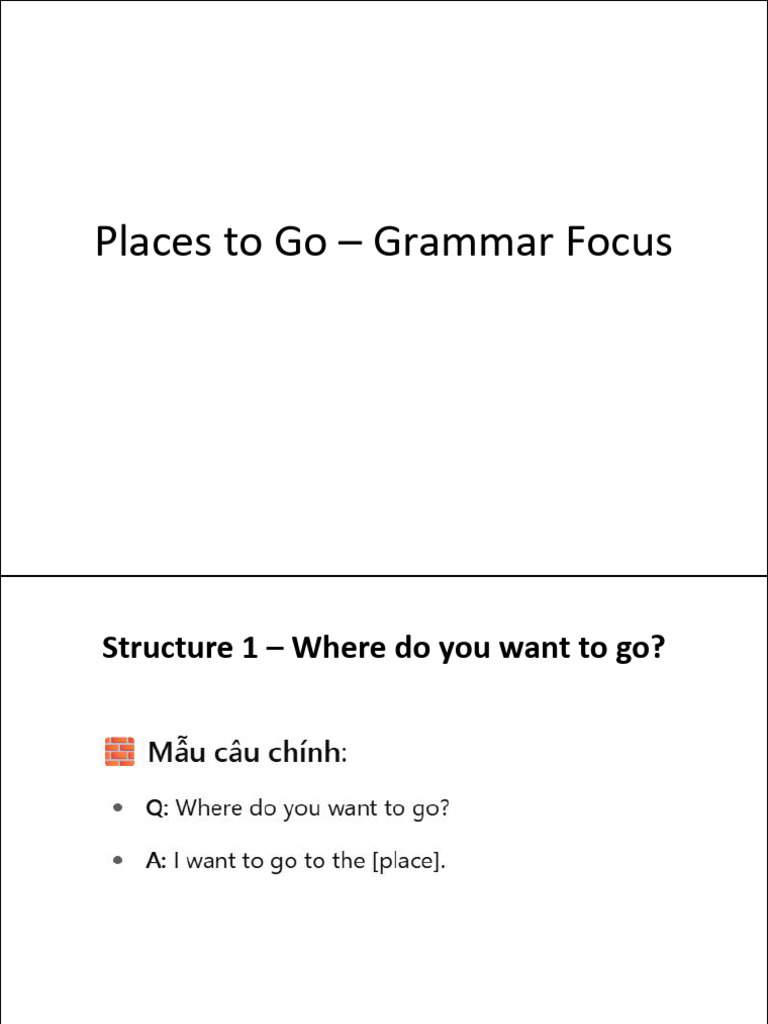 Places To Go Grammar Grade5 | PDF