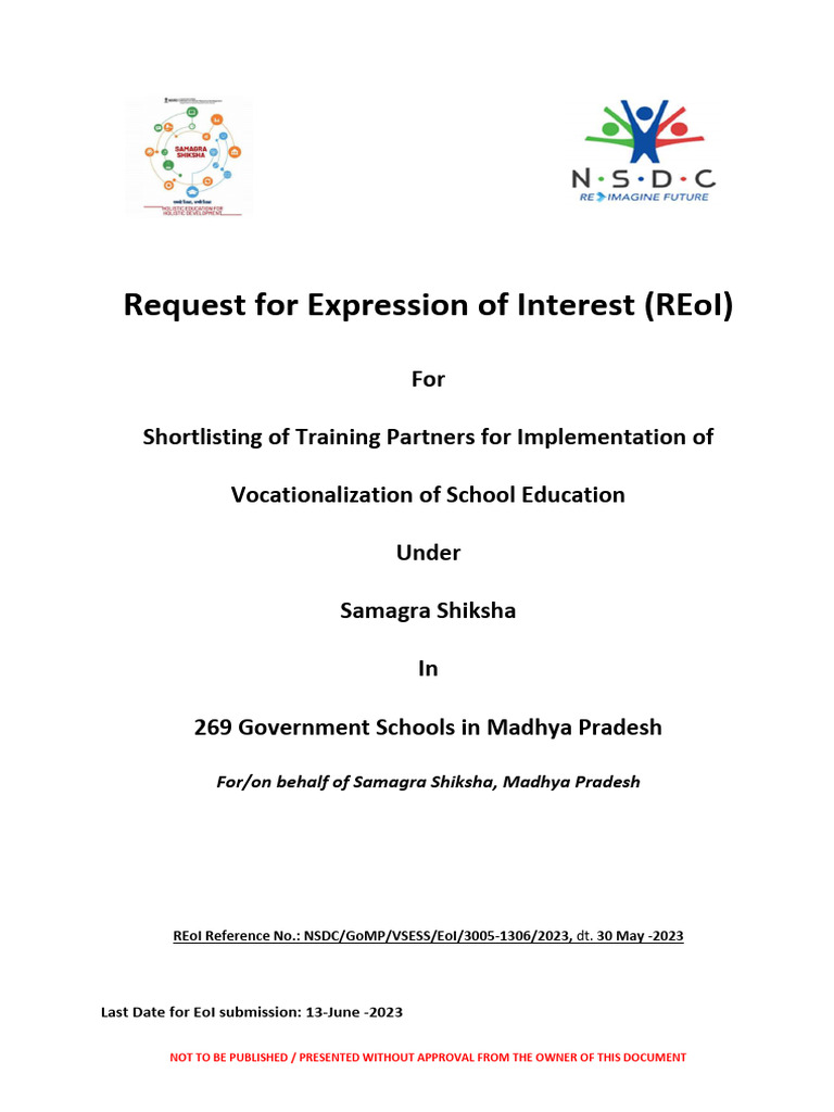 NSDC REoI 2023-24 MP | PDF