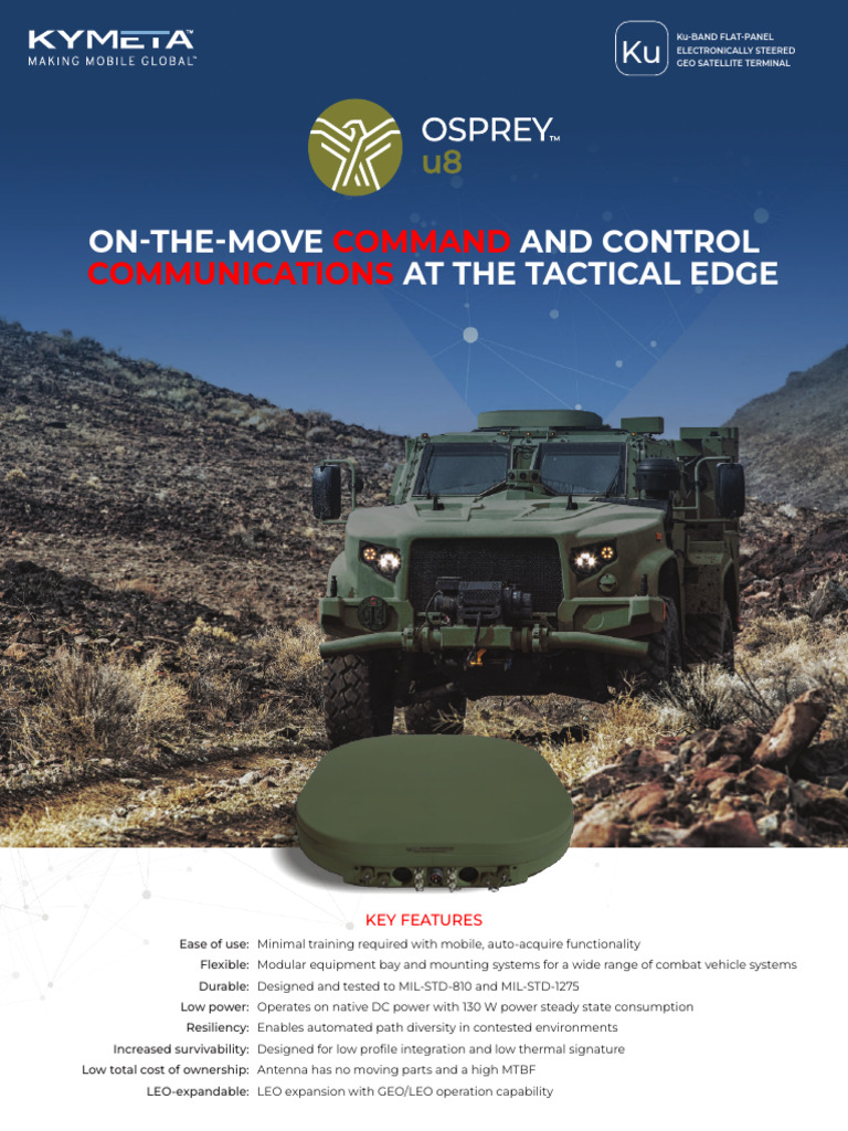 Kymeta Osprey U8 Tactical Communications | PDF | Antenna (Radio ...