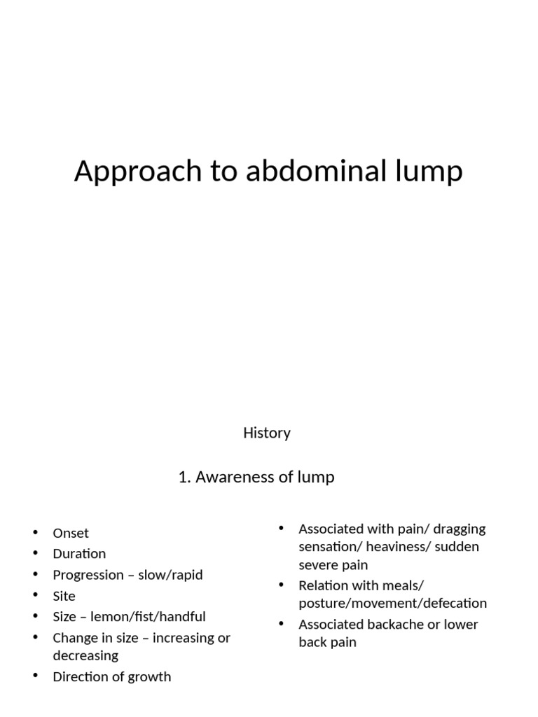 Approach to Abdominal Lump | PDF | Liver | Edema