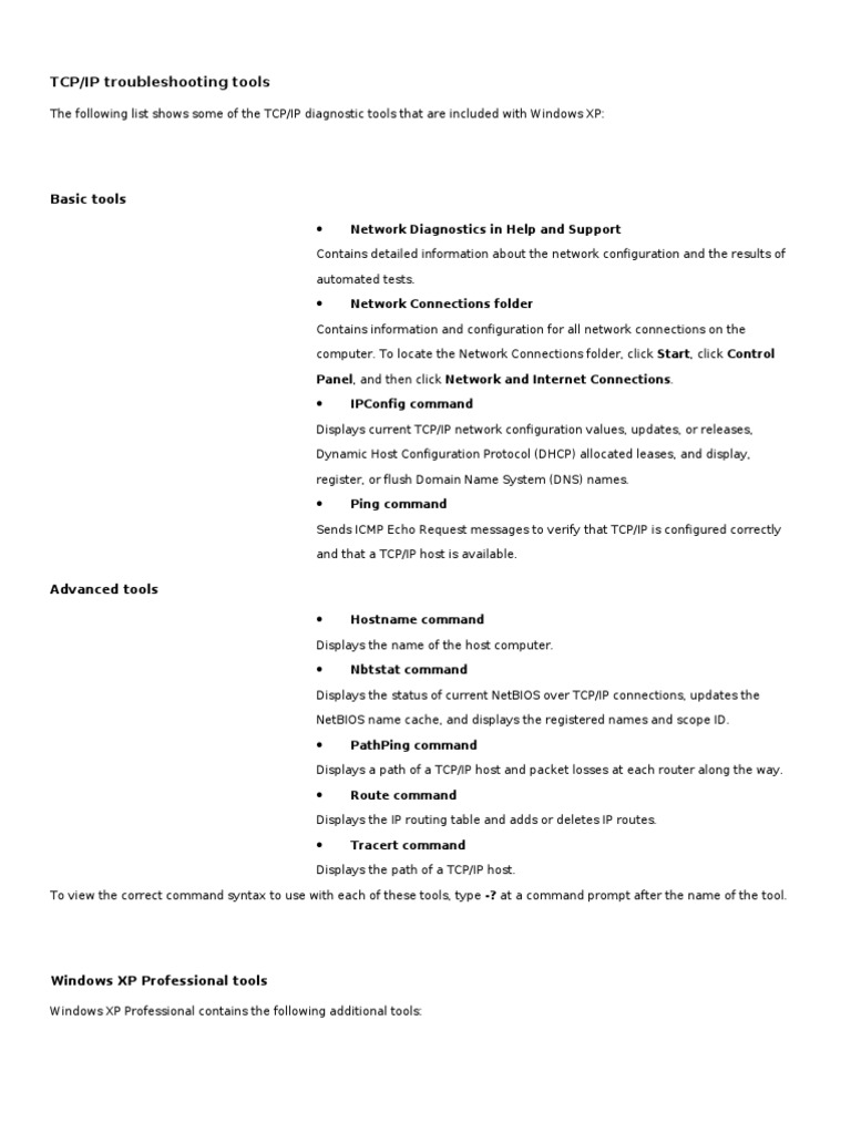 TCP/IP Troubleshooting Tools | PDF | Internet Protocols | Router (Computing)