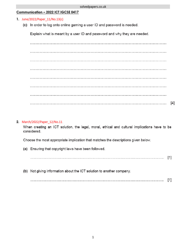 COMMUNICATION Topical Question Paper 2022 Answers | PDF