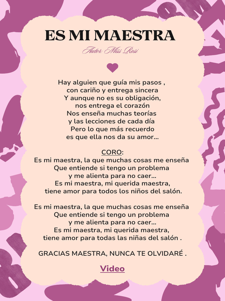 Canción a mi maestra querida | PDF