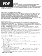 Managing Purchase Info Records in SAP | PDF | Procurement | Pricing