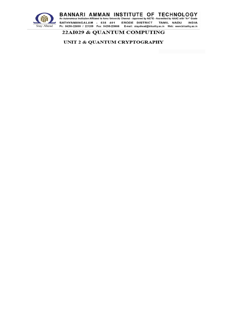 Quantum Computing Unit - 5 | PDF | Public Key Cryptography | Key (Cryptography)