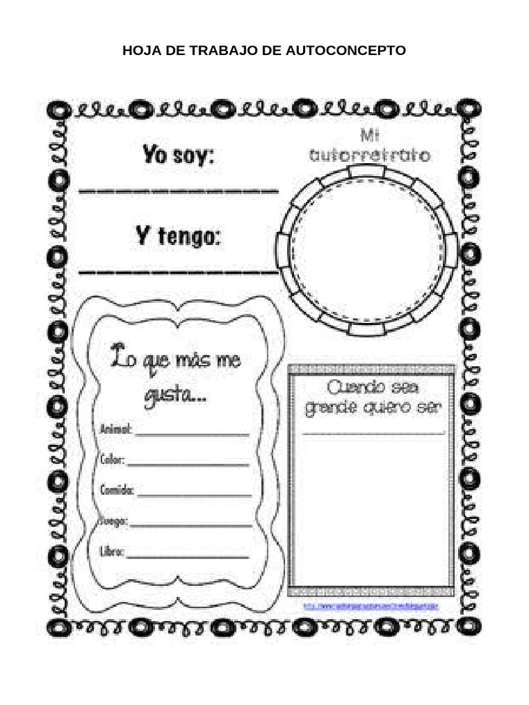 Hoja de Trabajo de Autoconcepto | PDF