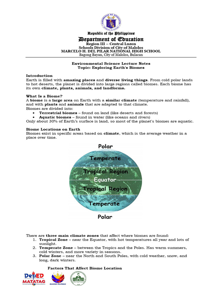 LEC Q1M2 BiomesStudents | PDF | Forests | Tropics