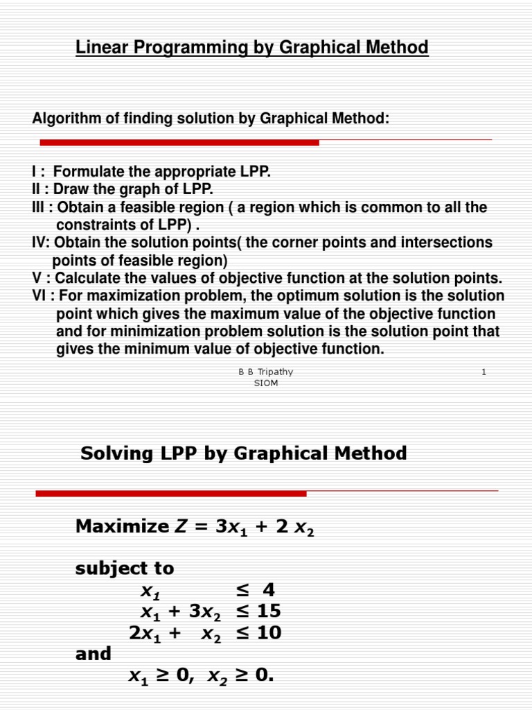 Graphical Method in Linear Programming | PDF | Mathematical ...