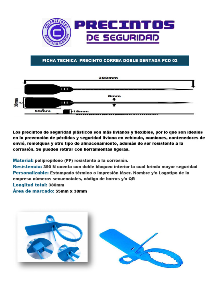 Ficha Tecnica Correa Pcd2 Colprecintos | PDF