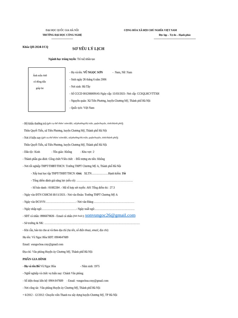 6-Mẫu - SYLL (SON) 2024 | PDF