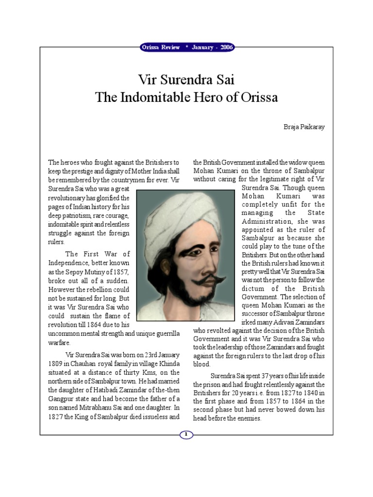 Vir Surendra Sai The Indomitable Hero of Orissa: A Biography of the ...