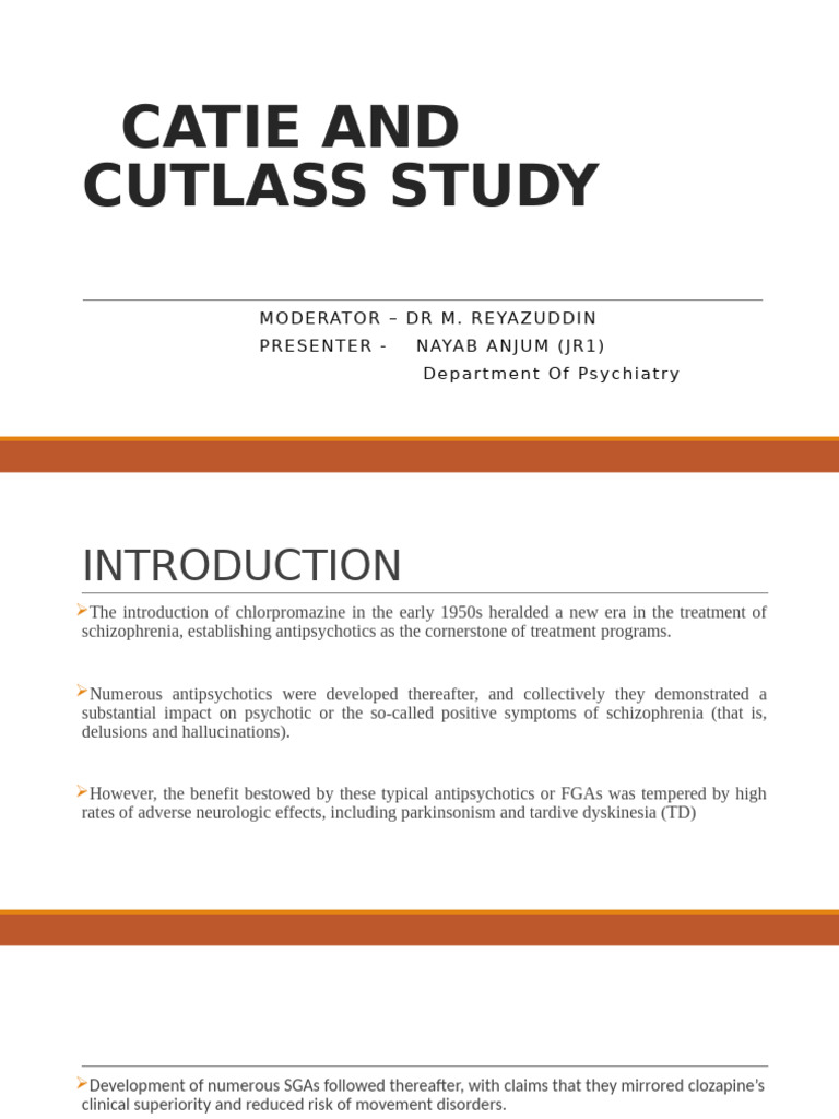 Catie and Cutlass Study | PDF | Antipsychotic | Atypical Antipsychotic
