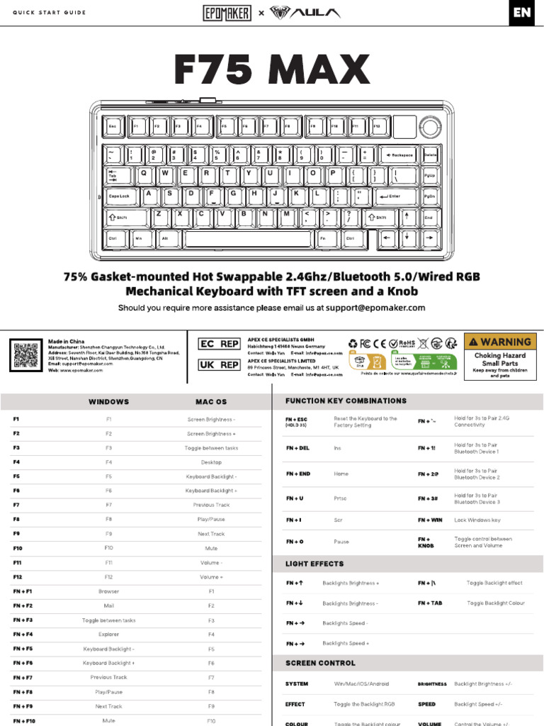 Epomaker Aula f75 Max Manual | PDF