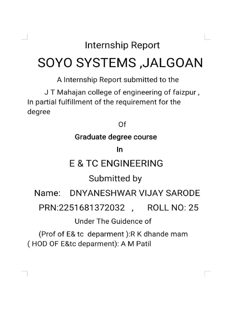 Intership Report | PDF