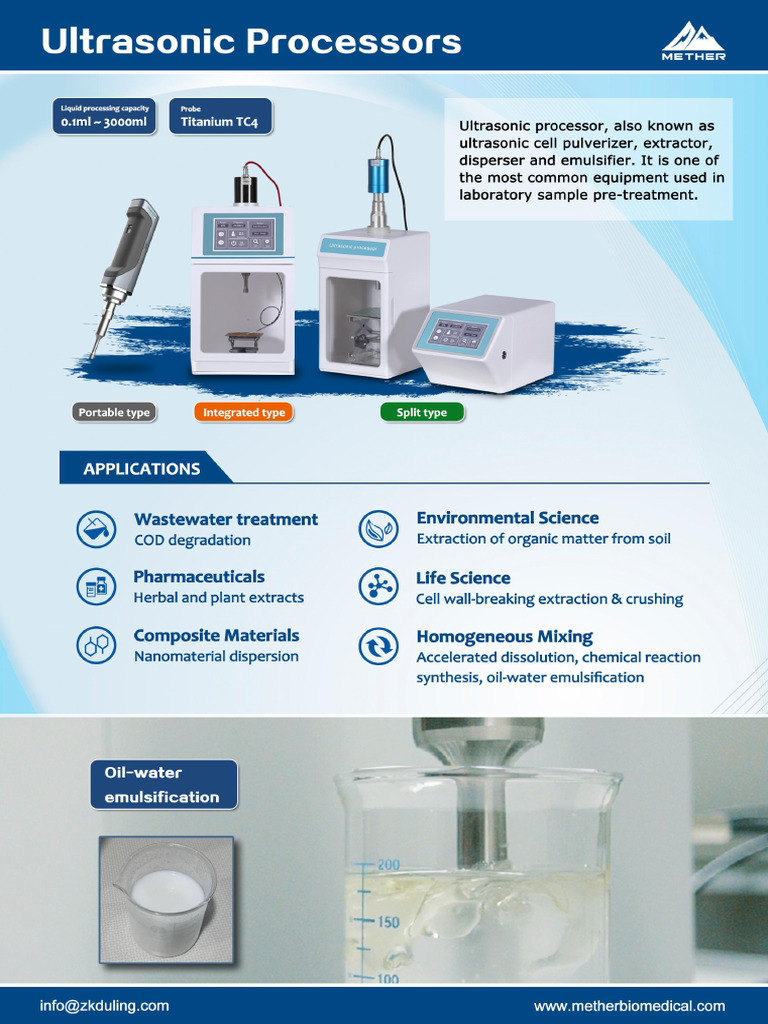 Catalogo Sonicador de Sonda - Mether | PDF