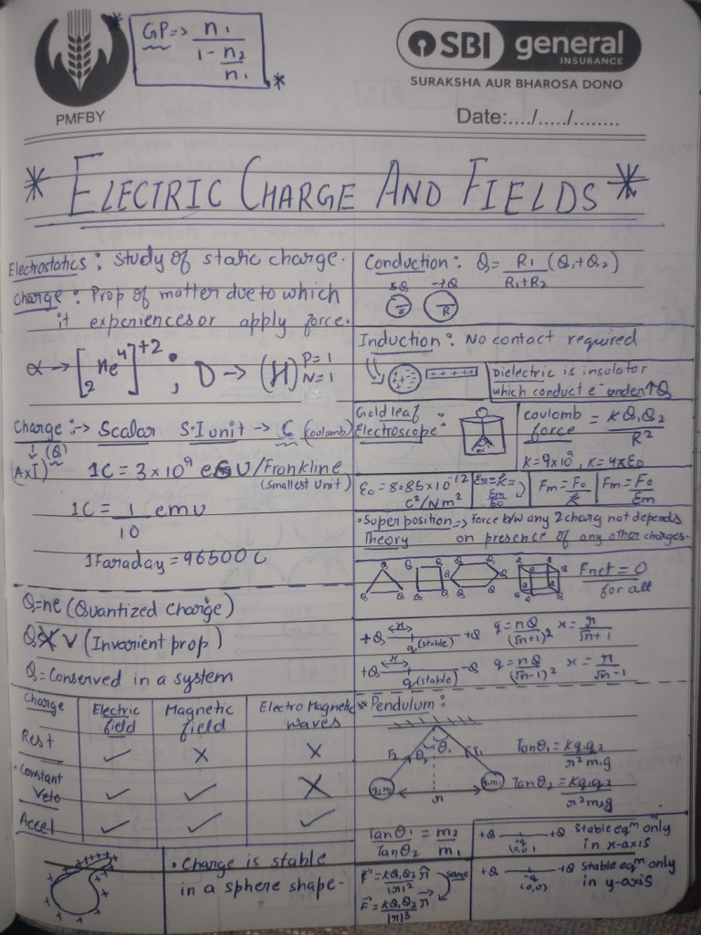 Physics Class 12 S Notes | PDF | Electromagnetism | Physical Phenomena