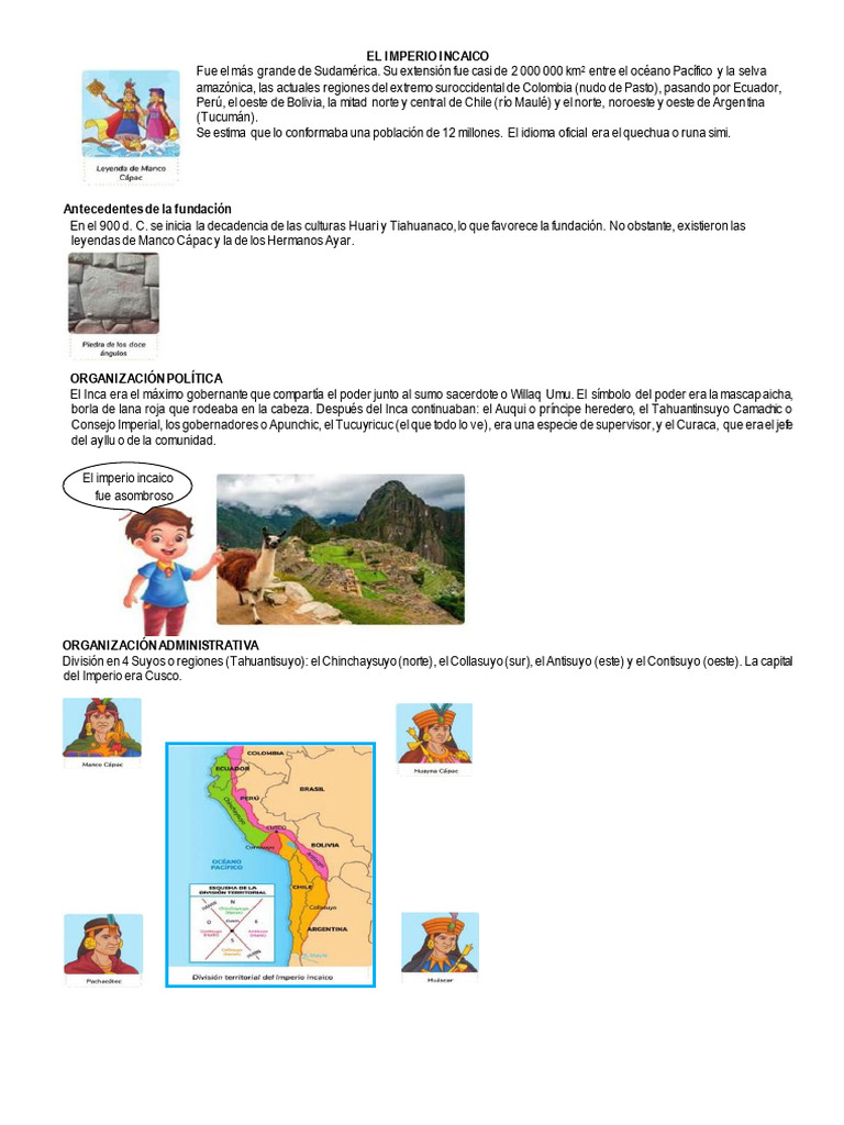 El Imperio Incaico | PDF | Imperio Inca | Andes