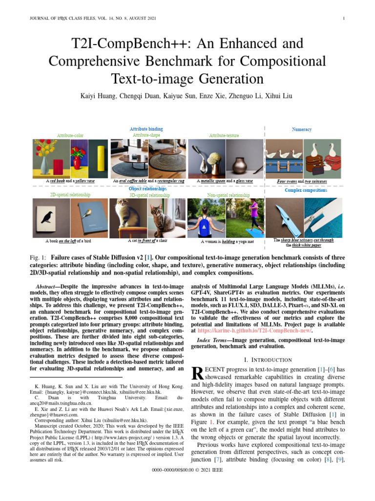 T2I CompBench TPAMI | PDF