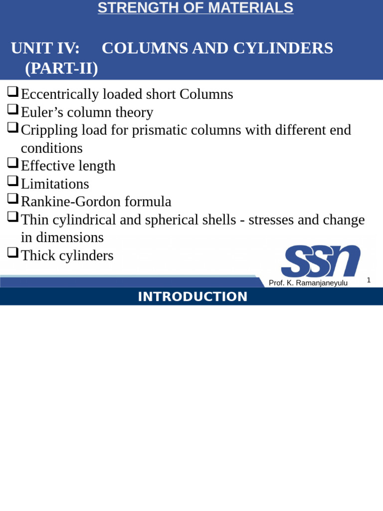 Sm-Unit - IV - Columns and Cylinders - Part-2 (Cylinders) Lecture Notes ...