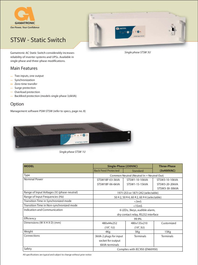 STSW Static Switch | PDF