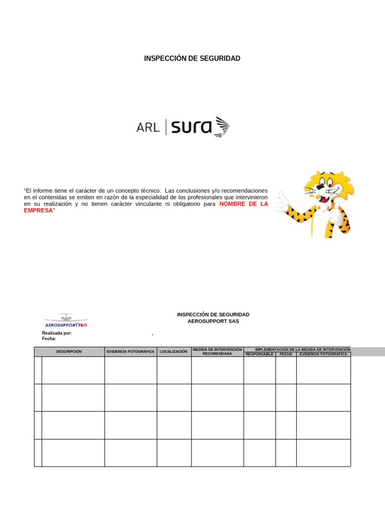 Formatos Inspección de Seguridad | PDF