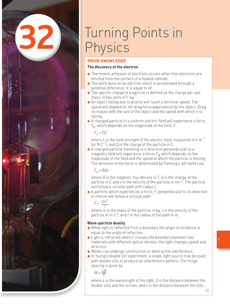 Turning Points in Physics Hodder | PDF | Electron | Vacuum Tube