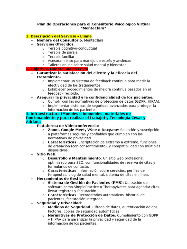 Esquema de Plan de Operaciones | PDF | La seguridad informática | Seguridad