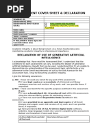 AI Use Declaration for Assessments | PDF