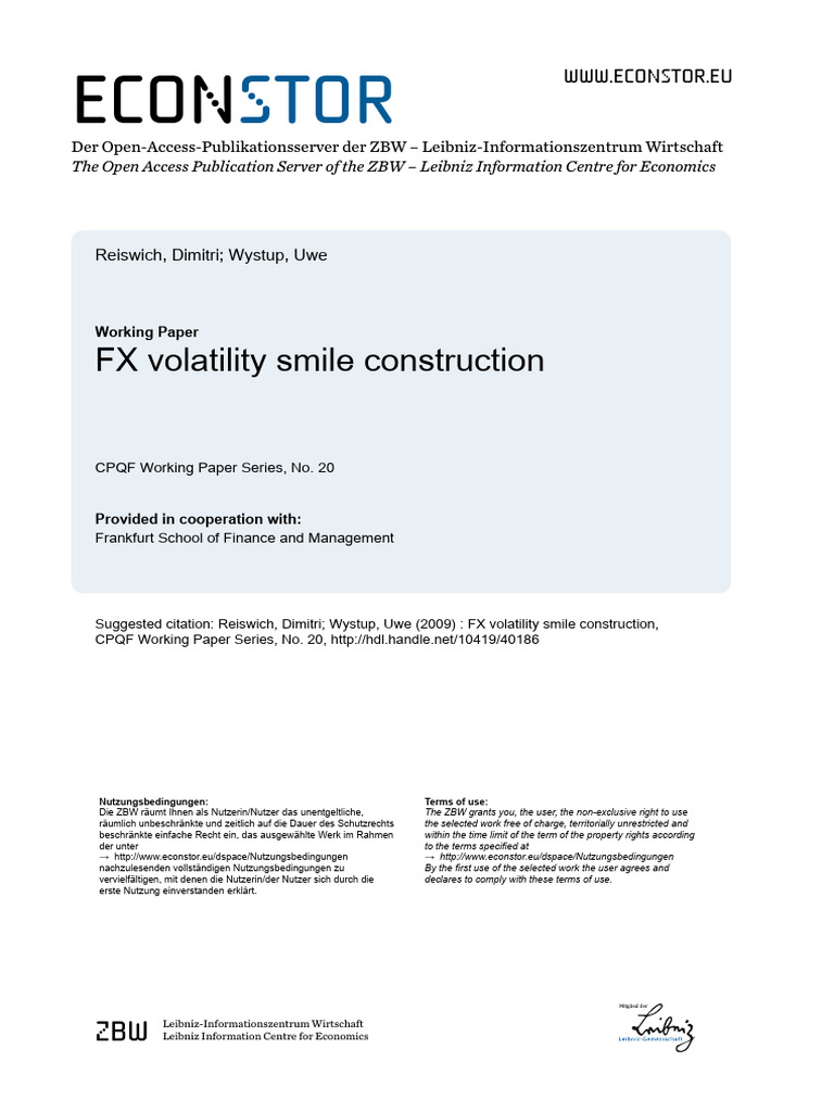 FX Volatility Smile Construction Guide | PDF | Option (Finance) | Black ...