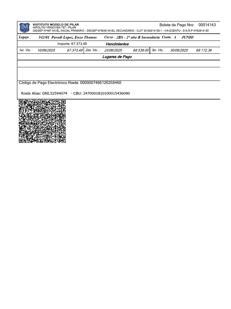 Junio 4 Parodi Lopez, Enzo Thomas 542/01 2BS - 2° Año B Secundaria | PDF