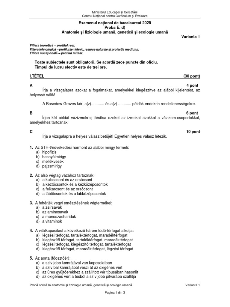 E D Anat Fiz Gen Ec Um 2025 Var 01 LMA | PDF