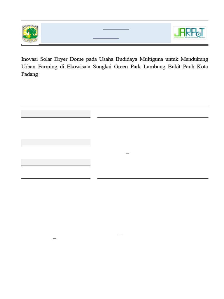 Inovasi Solar Dryer Dome Pada Usaha Budidaya Multi | PDF