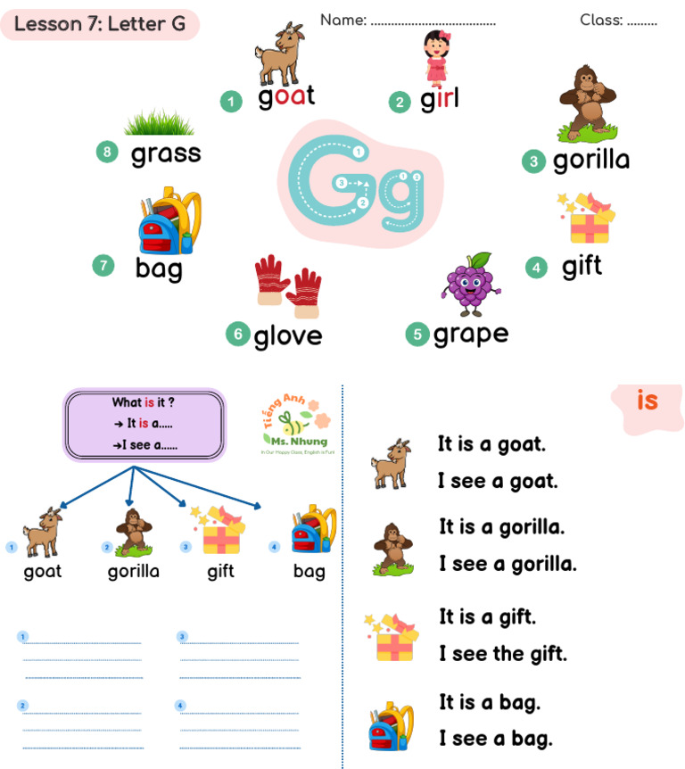 Lesson 7: Learning Letter G | PDF