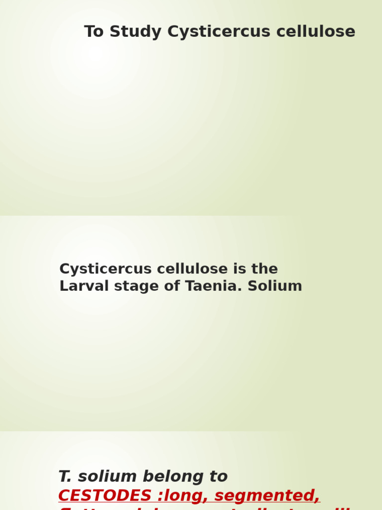 Cysticercus Cellulosae Overview | PDF | Clinical Medicine | Medical ...