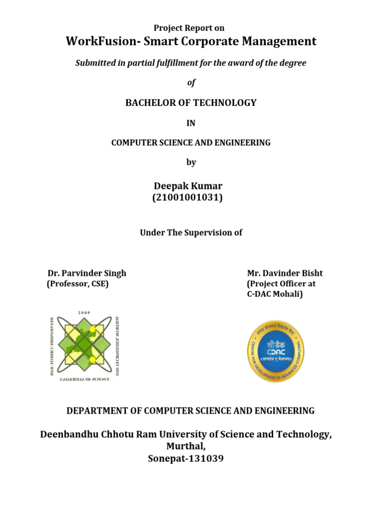 WorkFusion Final Year Project | PDF | Html Element | Html