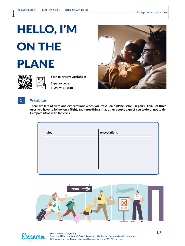 Hello Im On The Plane British English Student B1 B2 | PDF