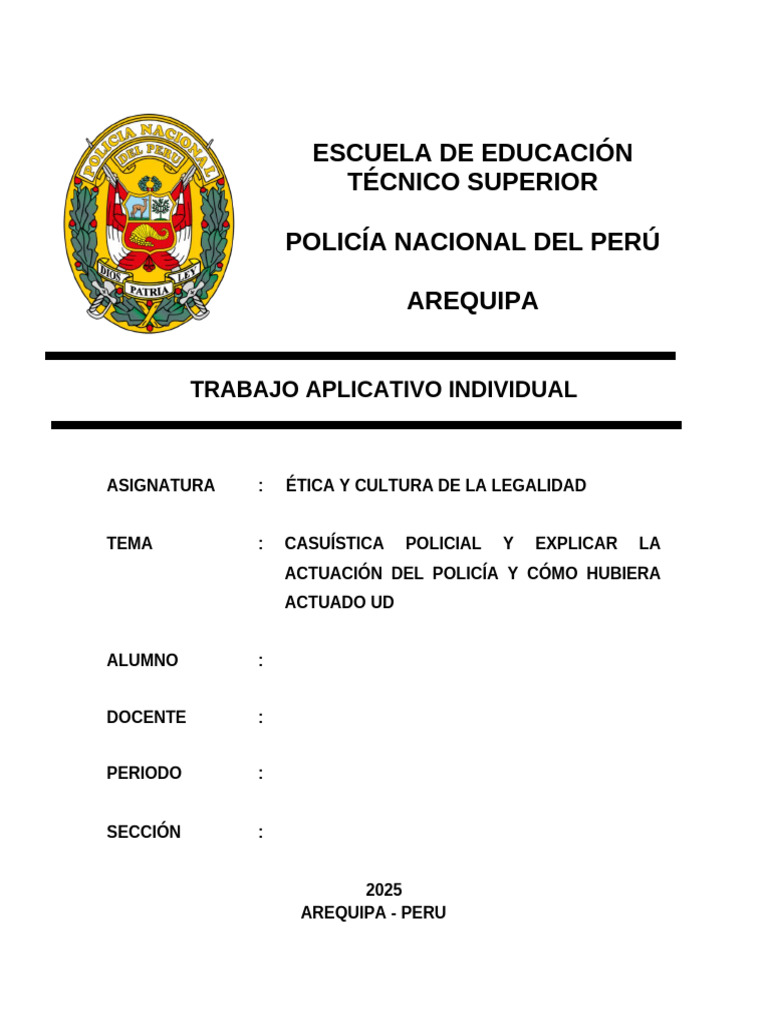 Casuística Policial y Explicar La Actuación Del Policía y Cómo Hubiera Actuado Usted | PDF ...