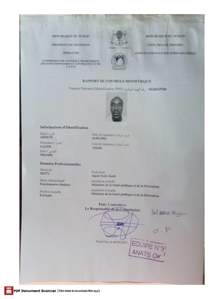 Rapport de Contrôle Bio | PDF