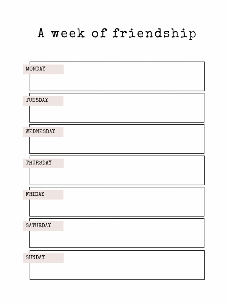 Friendship Journal Printable Template6 | PDF